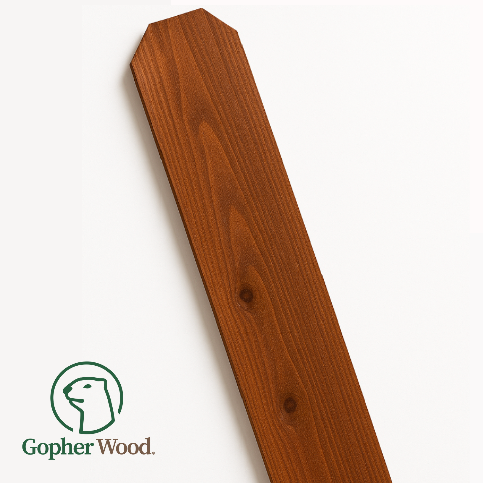 Pre-Stained Cedar Dog Ear Fence Pickets 5/8" x 5.5" x 6' - Kiln Dried